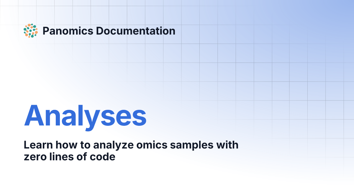 Analyses | Panomics Documentation